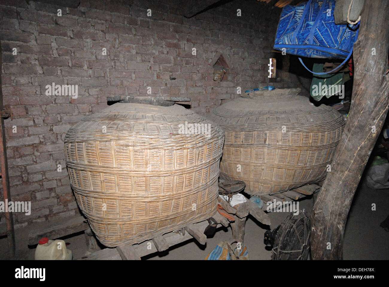 Grains storage baskets, Orissa, India Stock Photo - Alamy