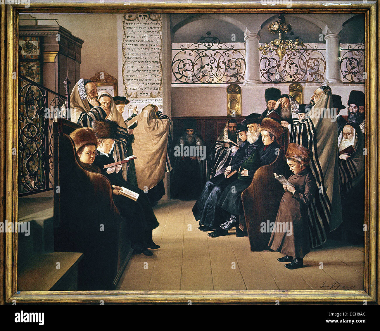 ´Vienna, Interior of synagogue´, painting by Isidor Kaufmann (1853-1921 ...