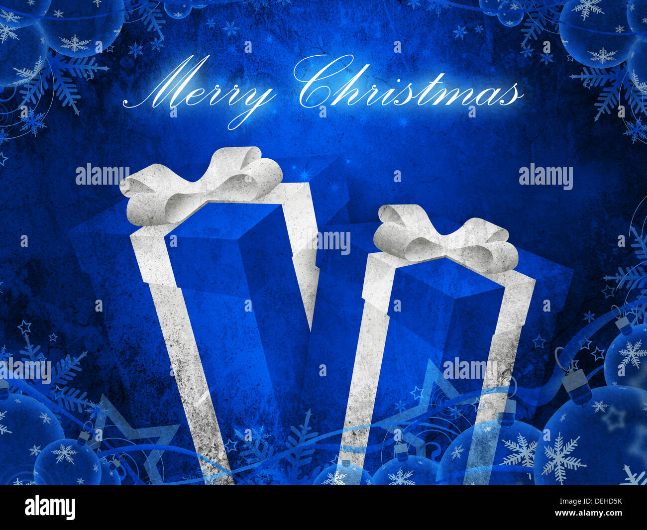 Christmas gifts and greeting Stock Photo - Alamy