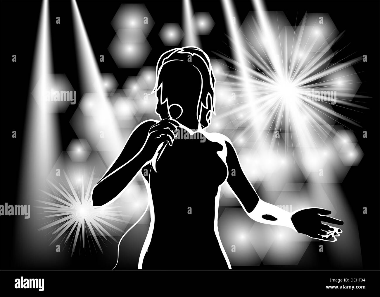 singer on stage. dark musical background Stock Photo - Alamy