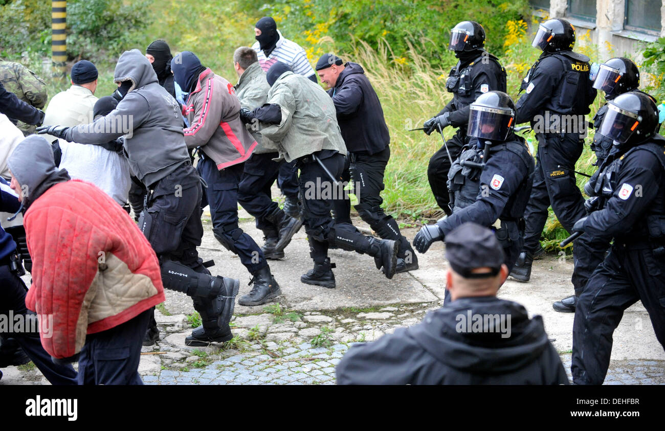 International exercise of regional riot police units of Pardubice ...