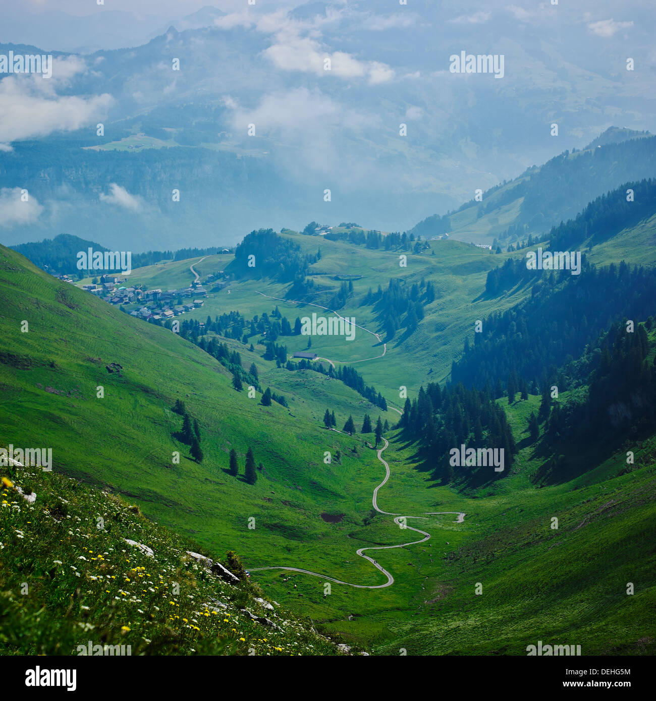 Alpine mountain path in Switzerland, Europe Stock Photo - Alamy