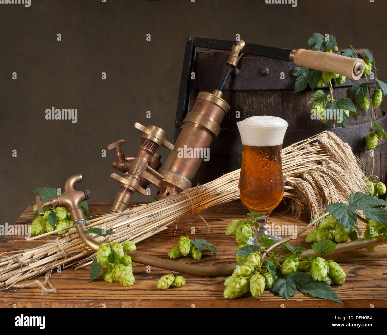 beer and raw material for beer production Stock Photo - Alamy