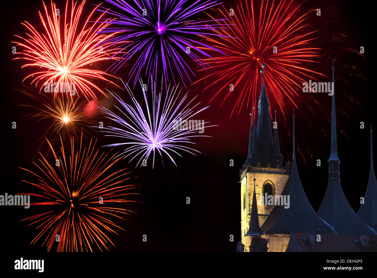 Firework temple hi-res stock photography and images - Alamy