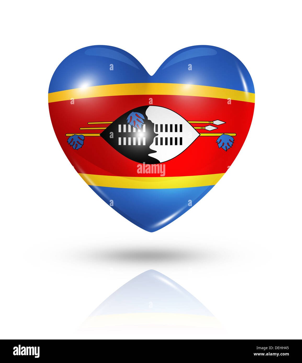Love Swaziland symbol. 3D heart flag icon isolated on white with ...
