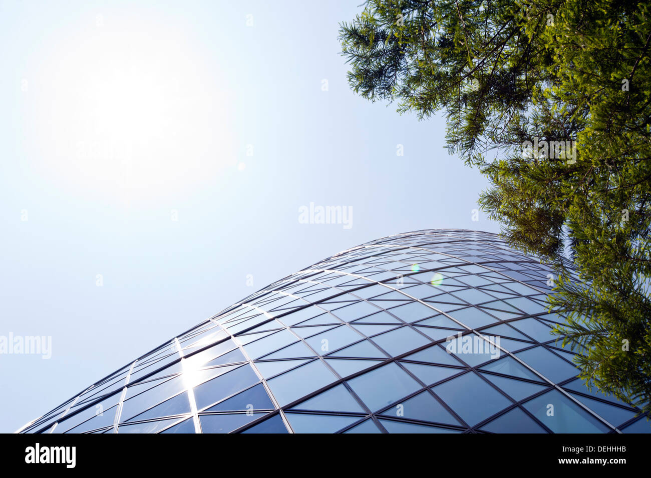 Skyscraper seen though trees Stock Photo - Alamy