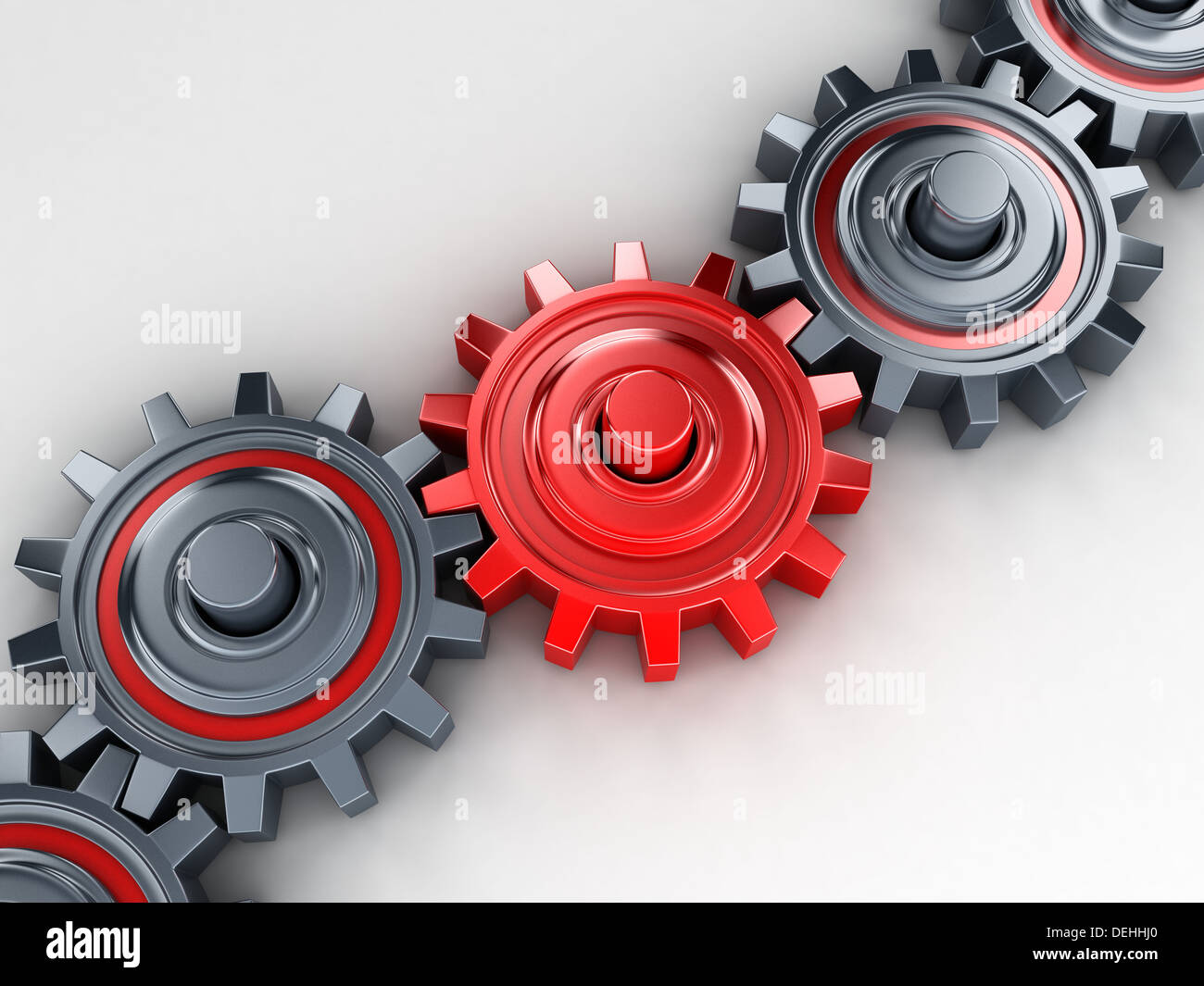 chain of gears (done in 3d Stock Photo - Alamy