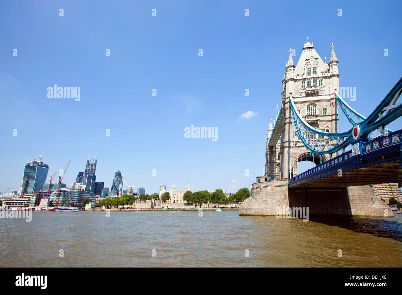 Tower Bridge London with City London the background Stock Photo - Alamy
