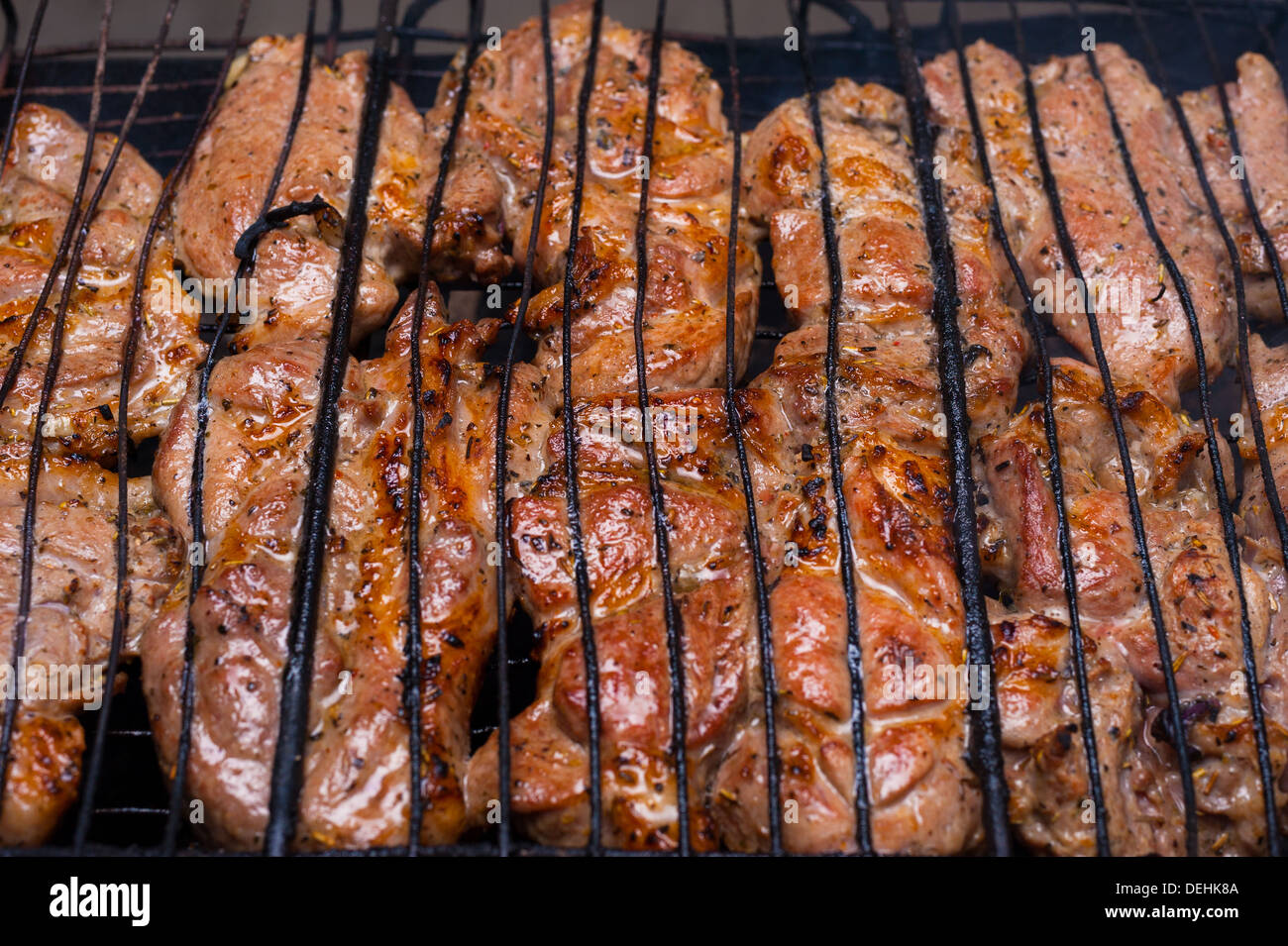 grilled meat on grill Stock Photo - Alamy
