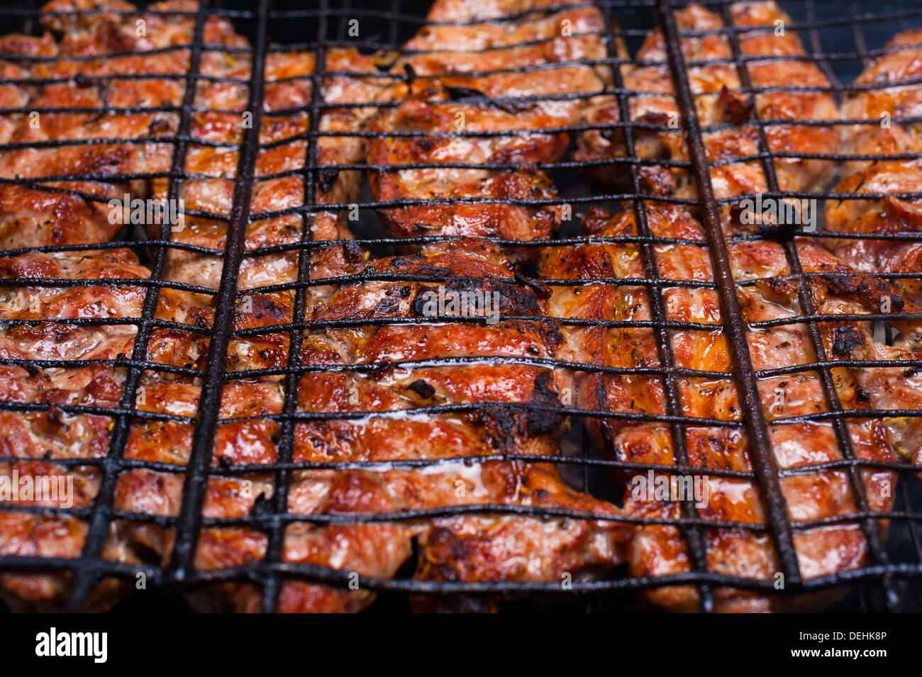 grilled meat on grill Stock Photo - Alamy