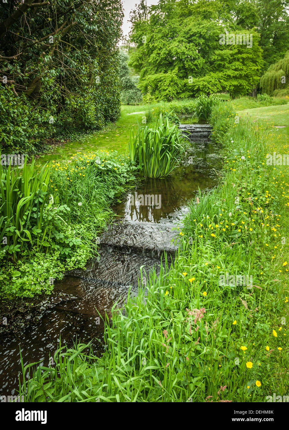 Ornamental water cascade in a large garden Stock Photo - Alamy