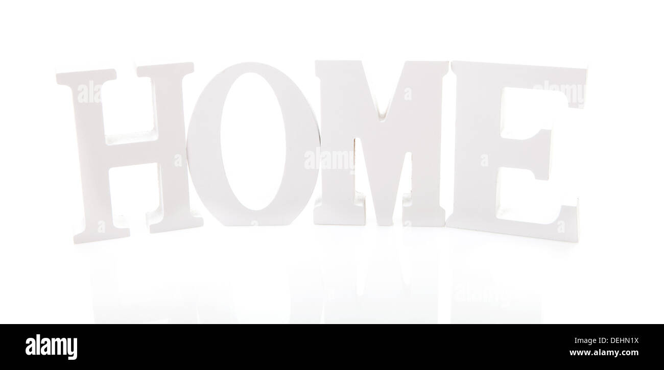 The word Home isolated in white letters Stock Photo - Alamy