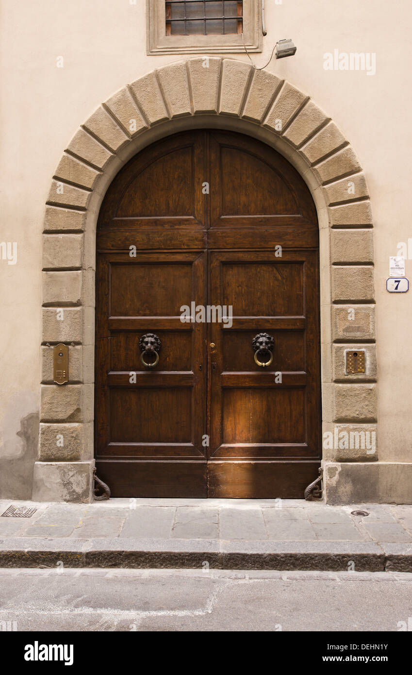 Doorway of a building, Florence, Tuscany, Italy Stock Photo - Alamy