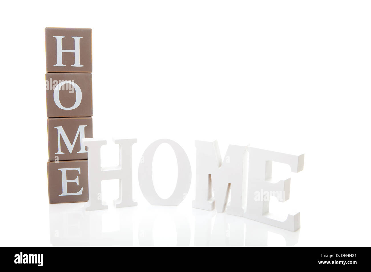 The word Home isolated in white letters and blocks Stock Photo - Alamy