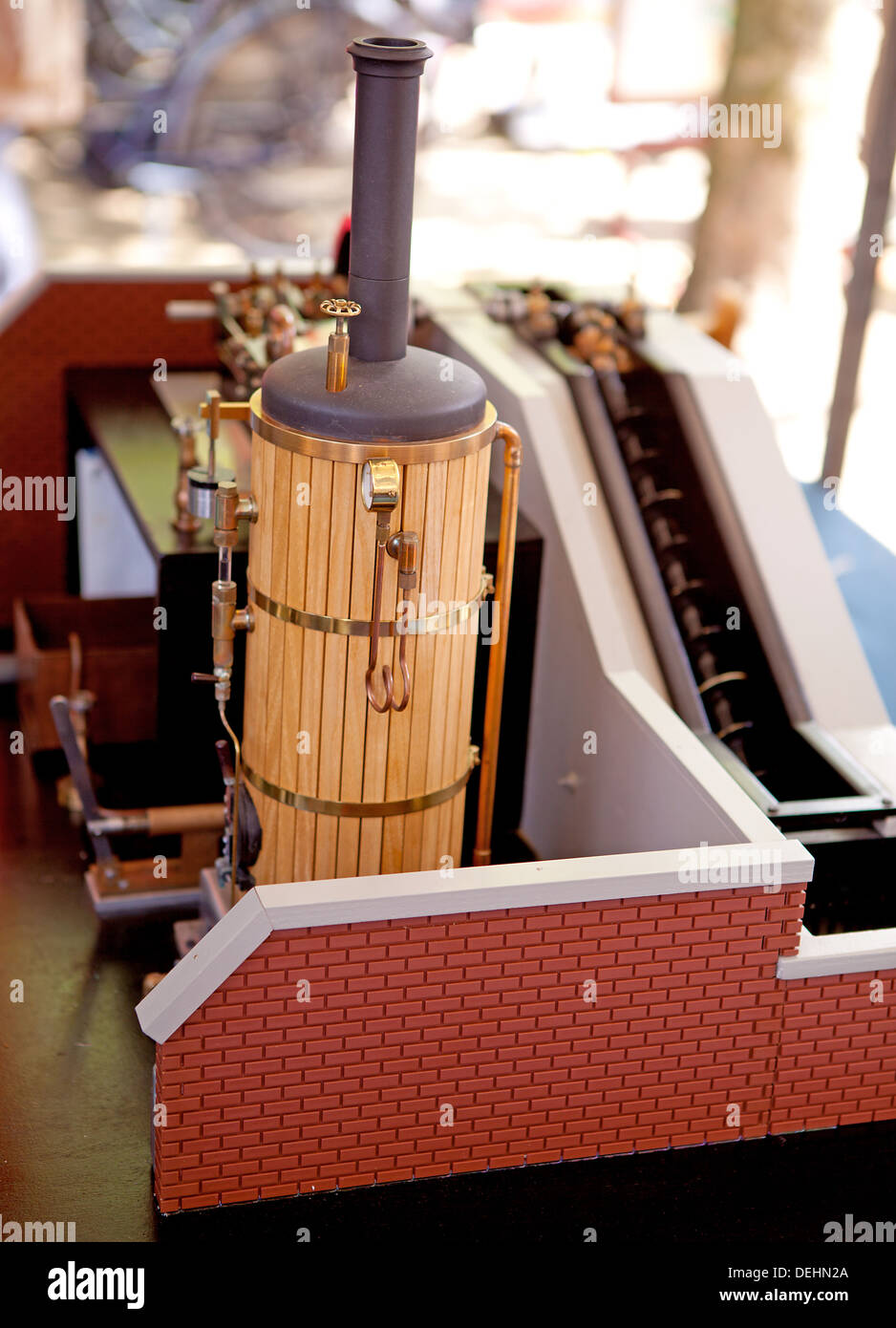 Miniature industrial steam engine in closeup Stock Photo - Alamy