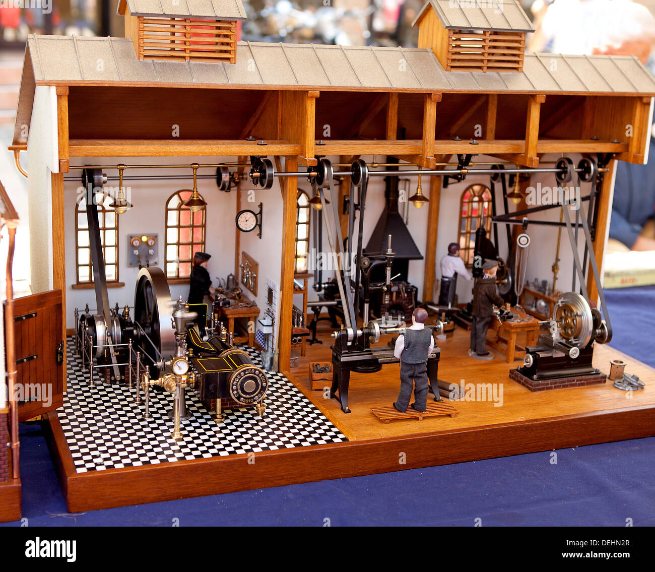 Miniaturefactory with industrial steam engine in closeup Stock Photo ...