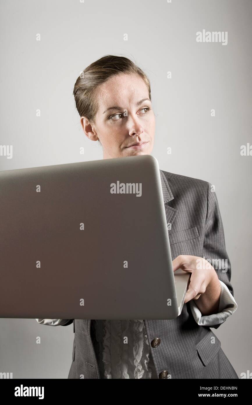 Lone person on computer hi-res stock photography and images - Alamy