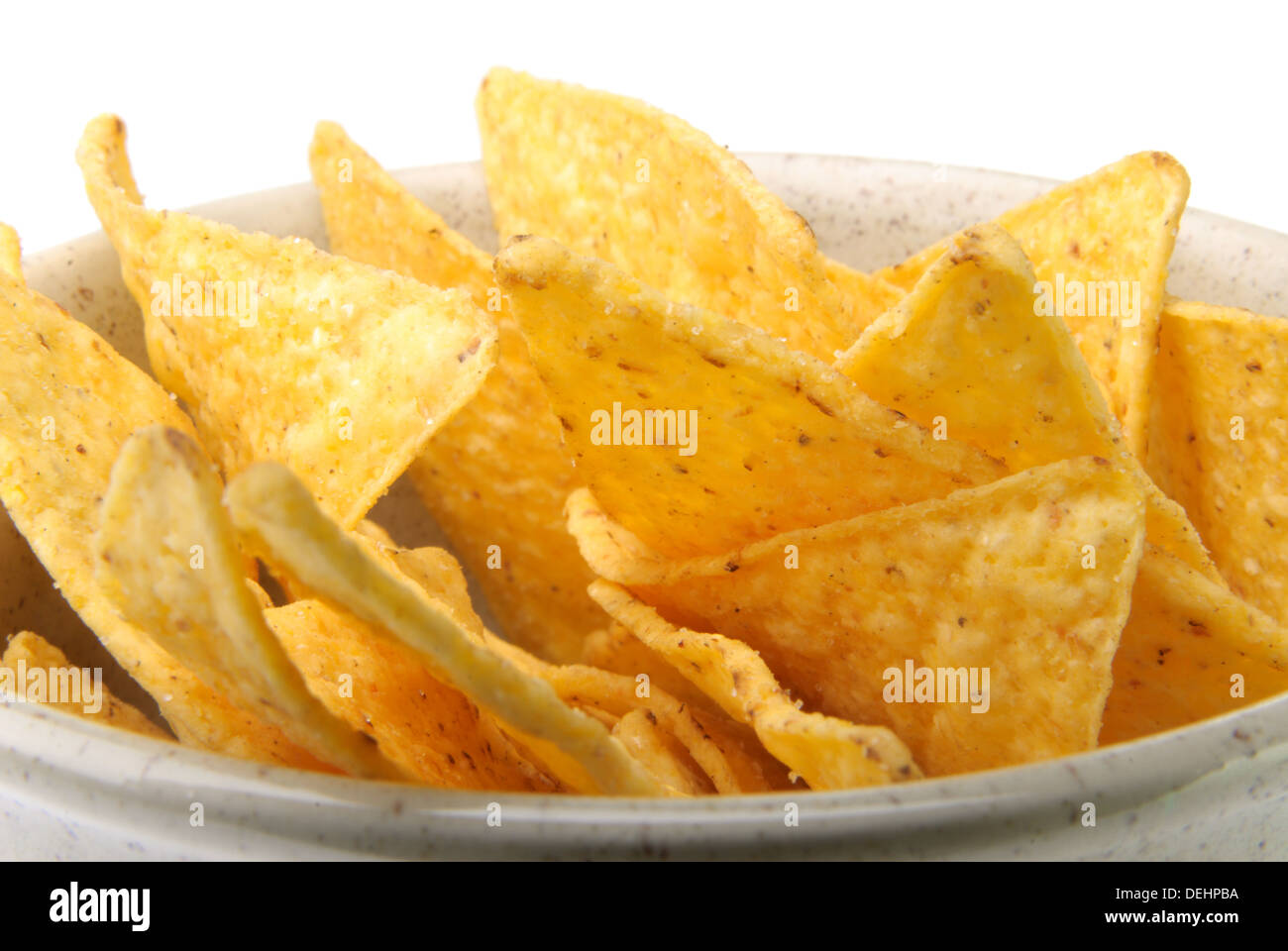 Cose up of tortilla chips in a bowl Stock Photo - Alamy