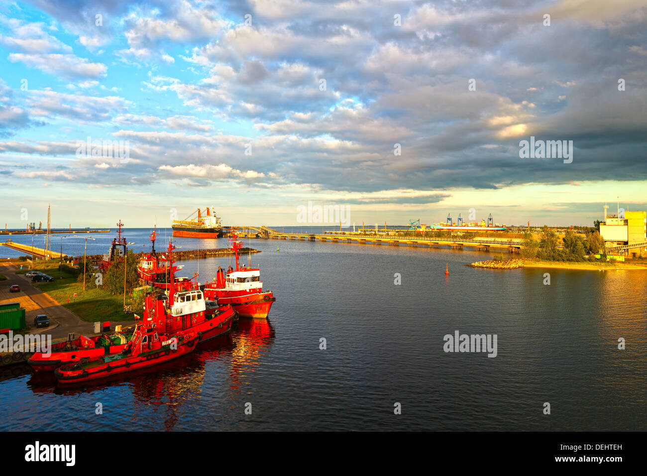 Panoramic view of the port in Gdansk, Poland Stock Photo - Alamy