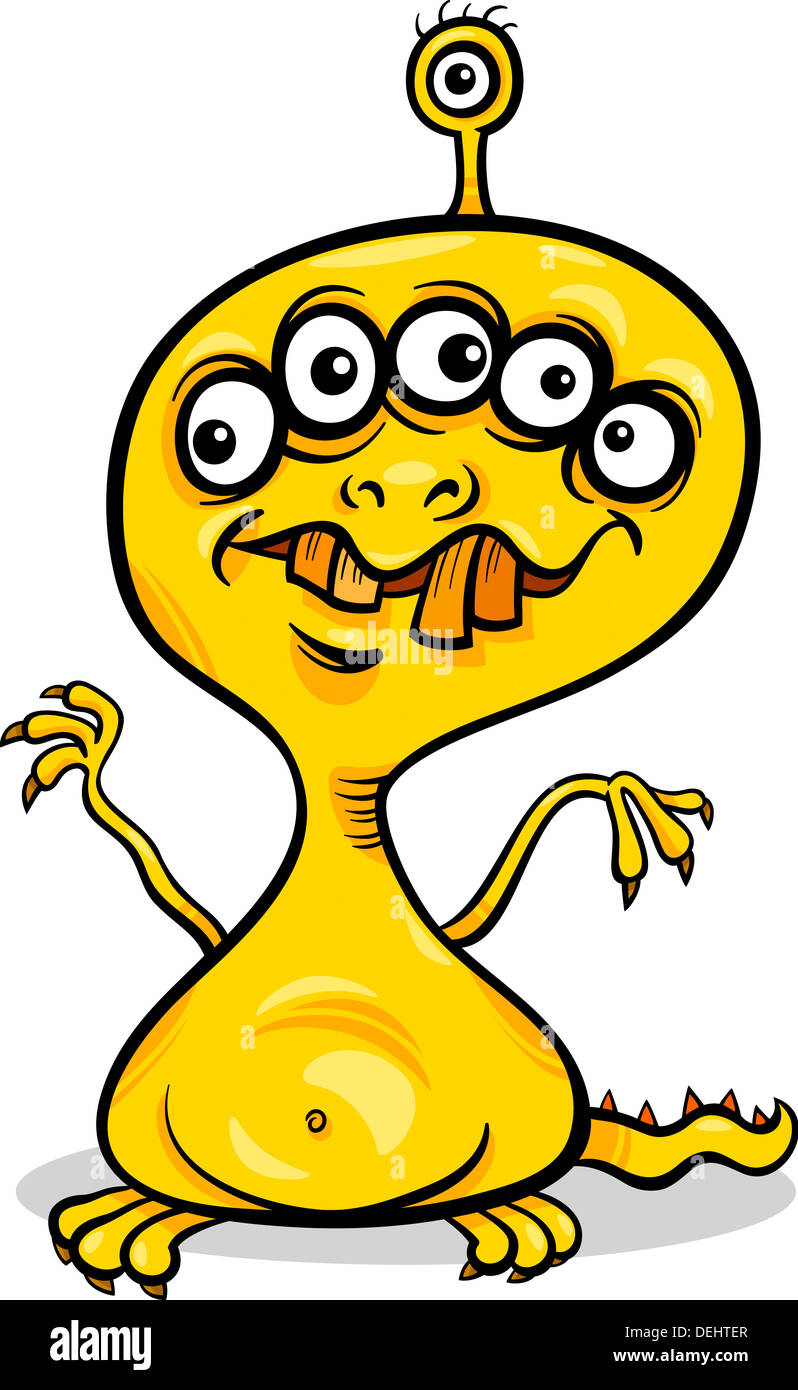 Cartoon Illustration of Funny Spooky Monster or Fright Stock Photo - Alamy