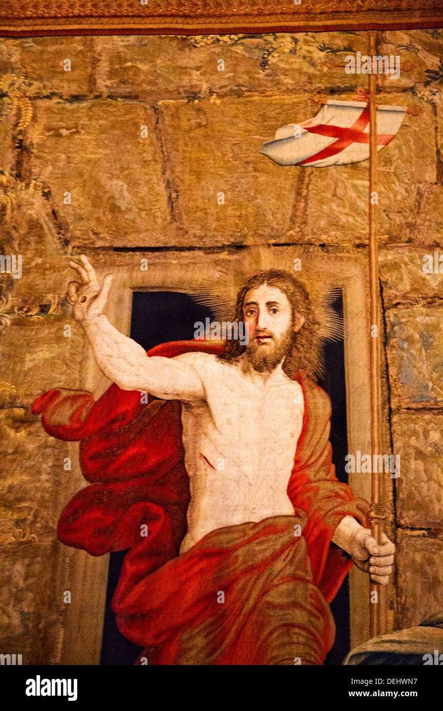 Tapestry (Jesus' Eyes) in a museum, Gallery of Tapestries, Vatican ...