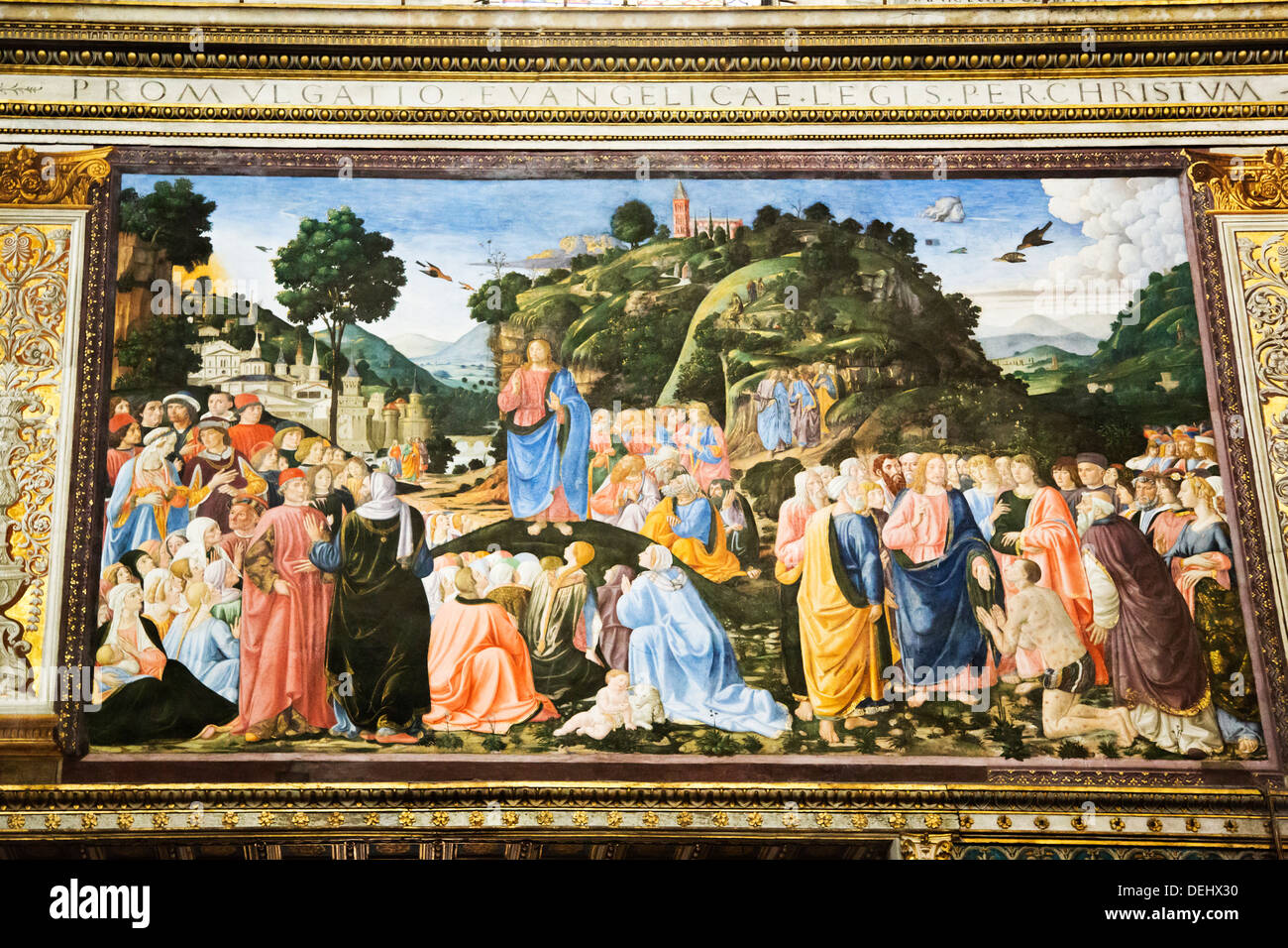 Mural in the chapel of a museum, Sistine Chapel, Vatican Museums ...