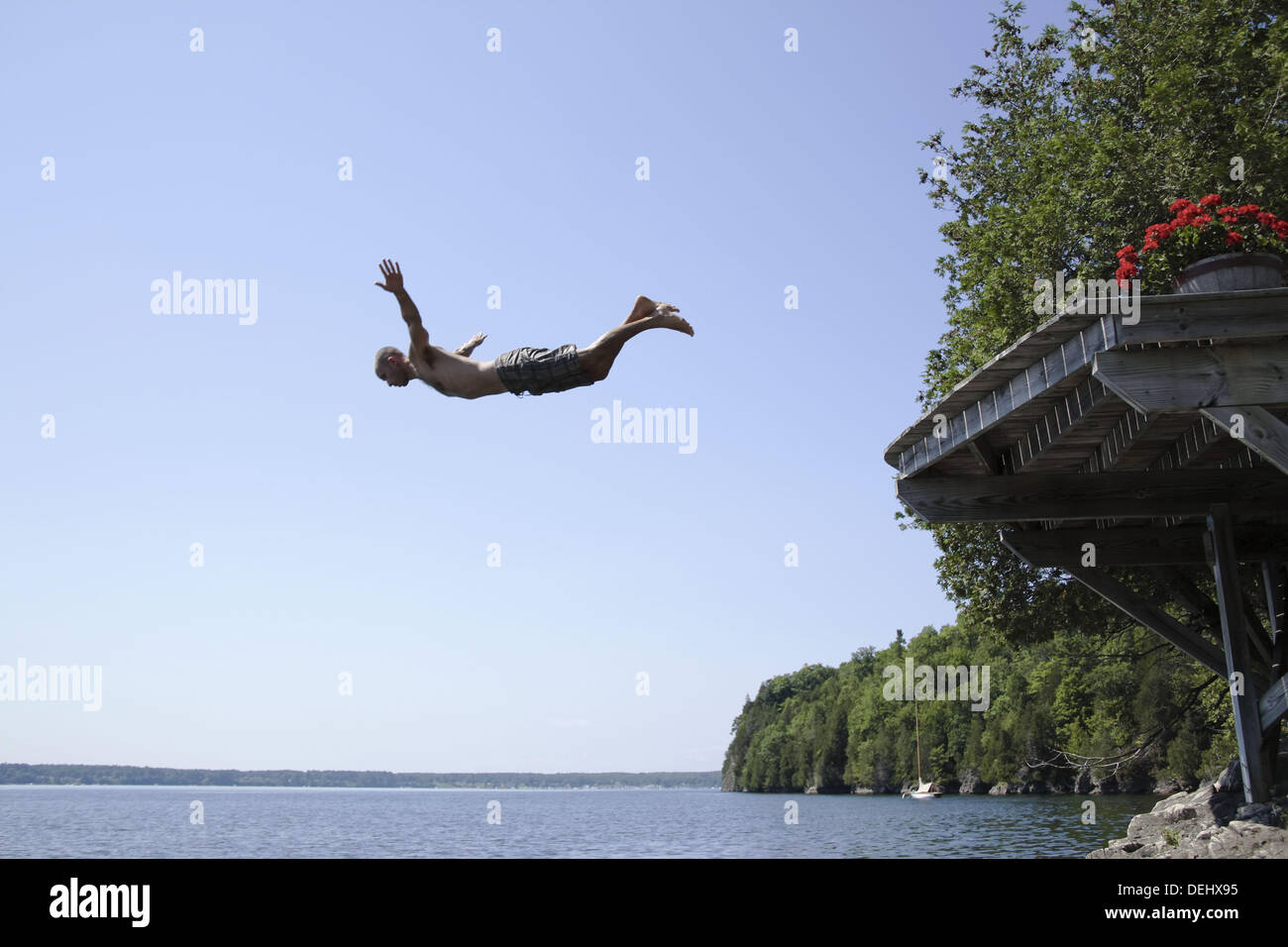 Man swimming in a lake hi-res stock photography and images - Alamy