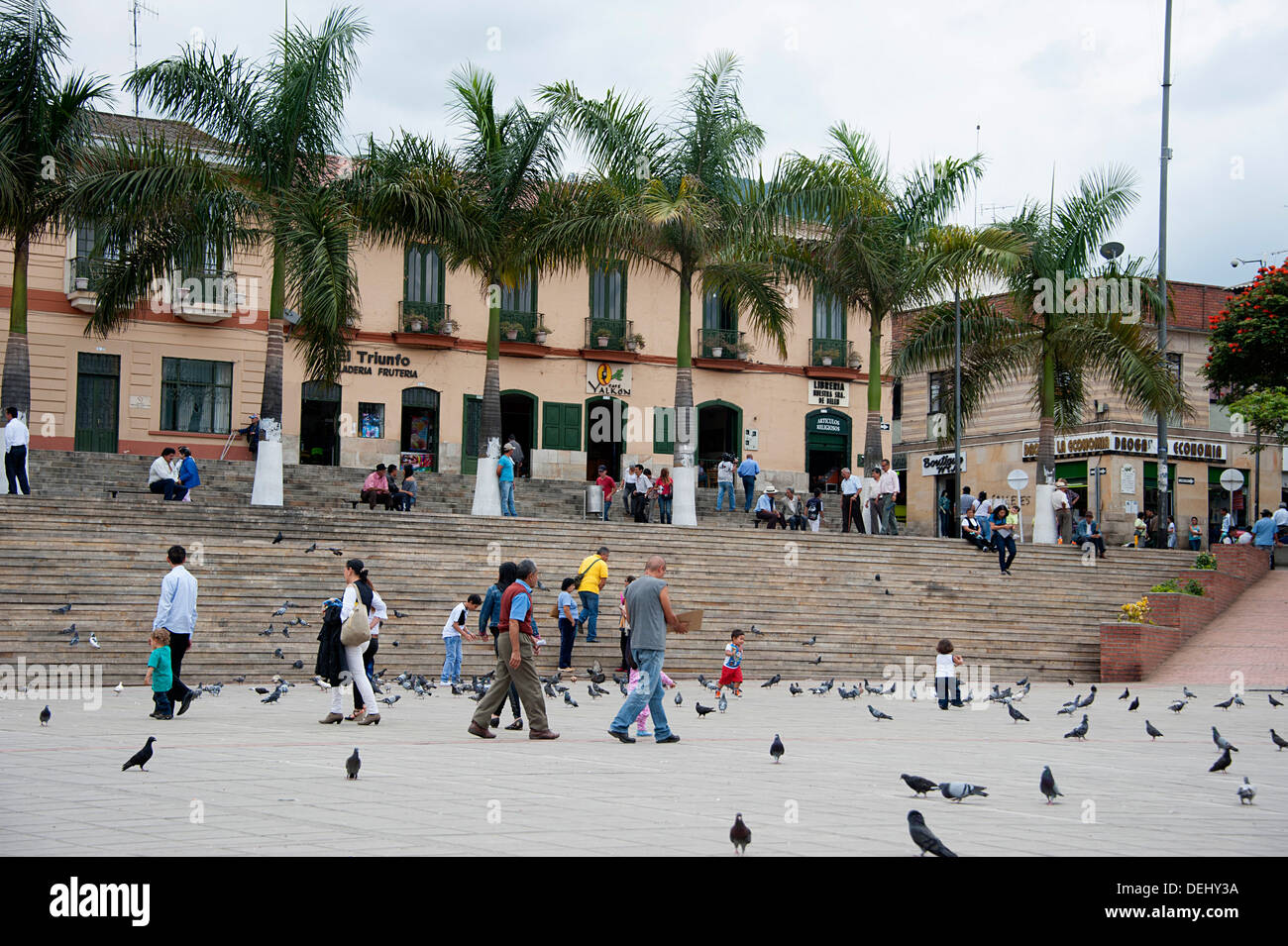 Locals in the Plaza Mayor of Fusagasuga, Colombia, South America Stock ...