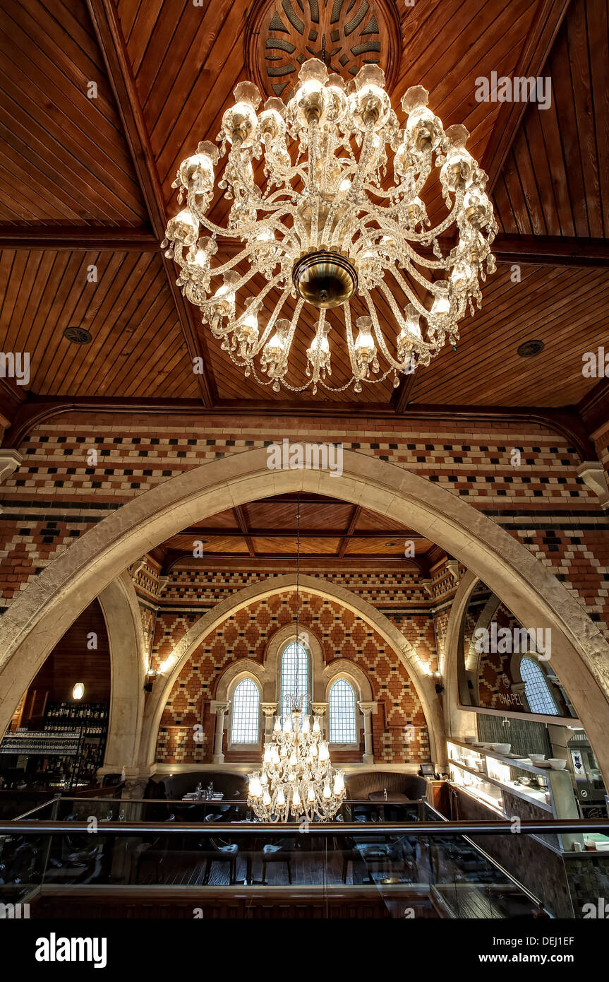 Interior of Chapel 1877 in Cardiff, South Wales. A former Chapel, now ...