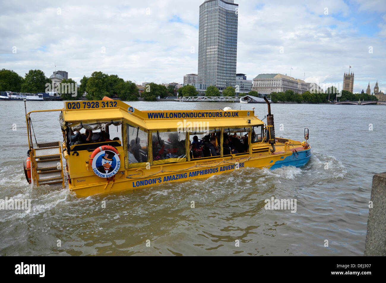 A London Duck Tour on the River Thames in London Stock Photo - Alamy
