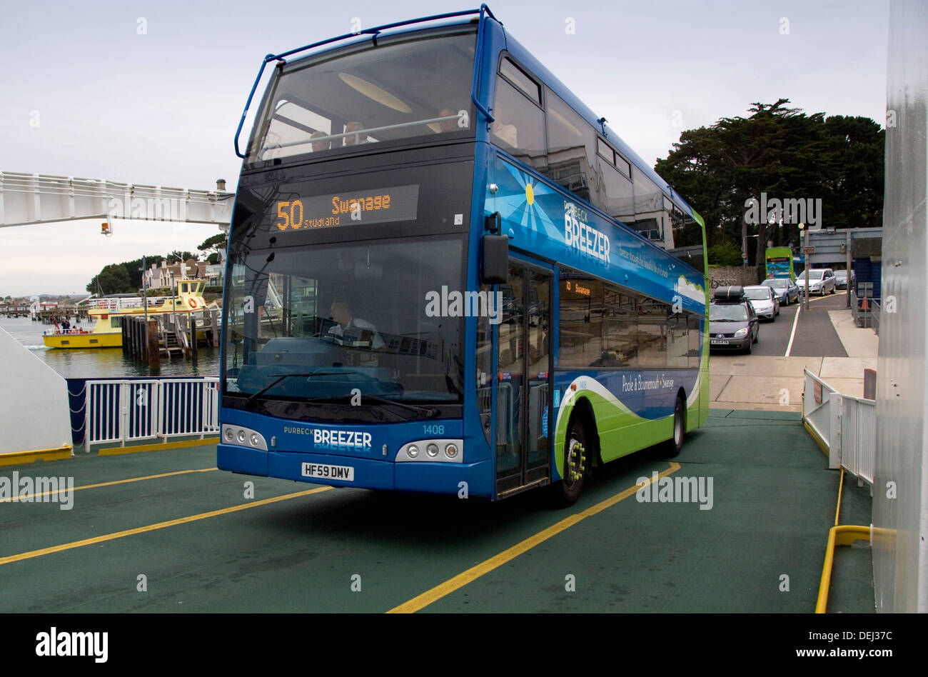 The scheduled opentopped 50 bus service, from Bournemouth to Swanage on ...