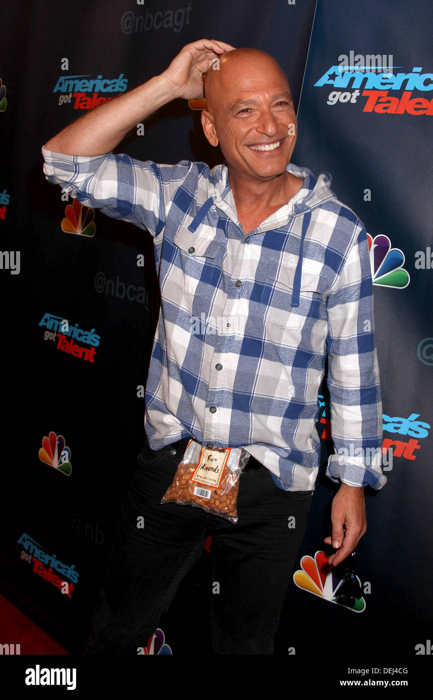 New York, , USA. 18th Sep, 2013. HOWIE MANDEL, wearing a bag of nuts ...