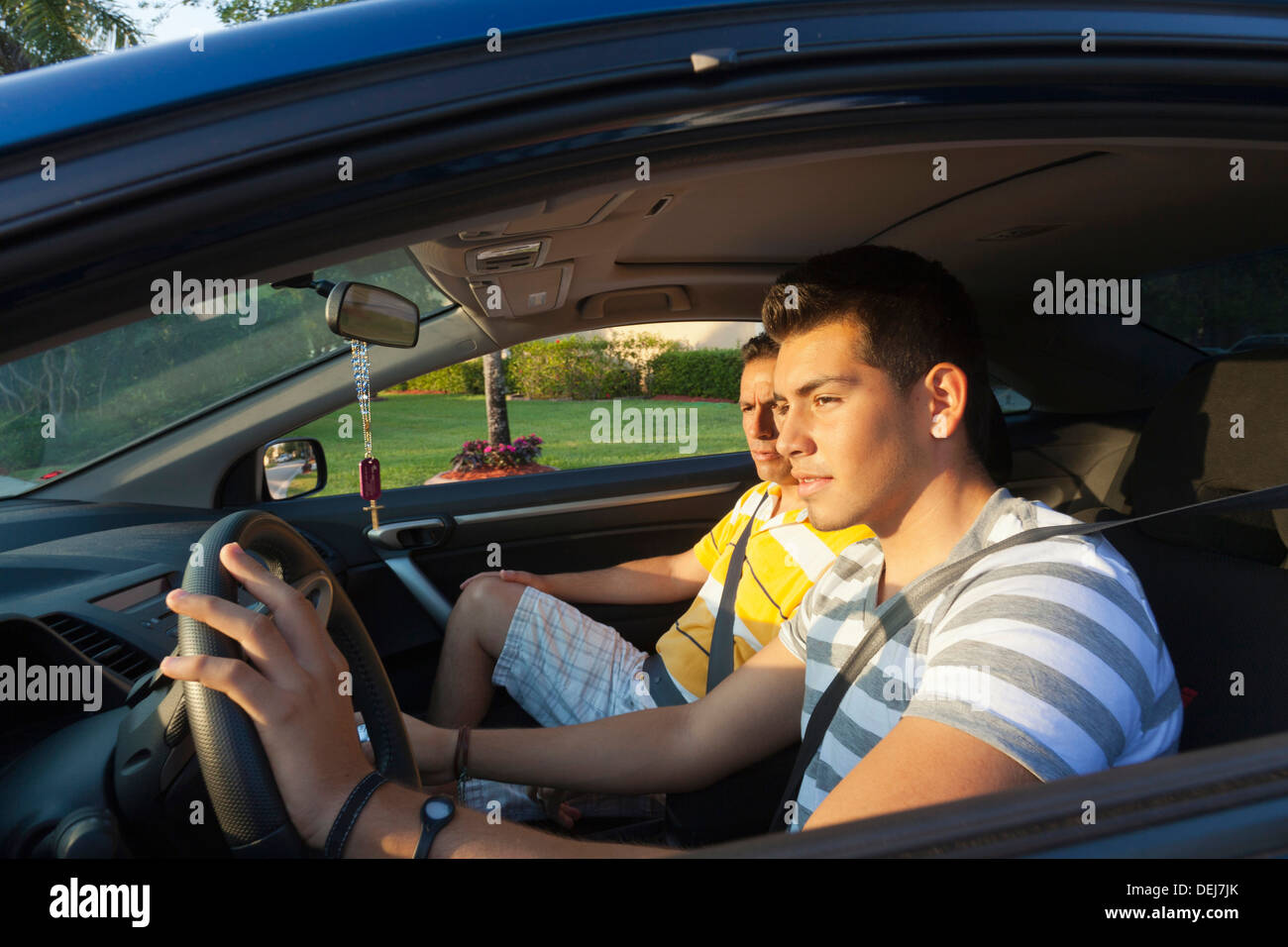 Father teach son drive hi-res stock photography and images - Alamy