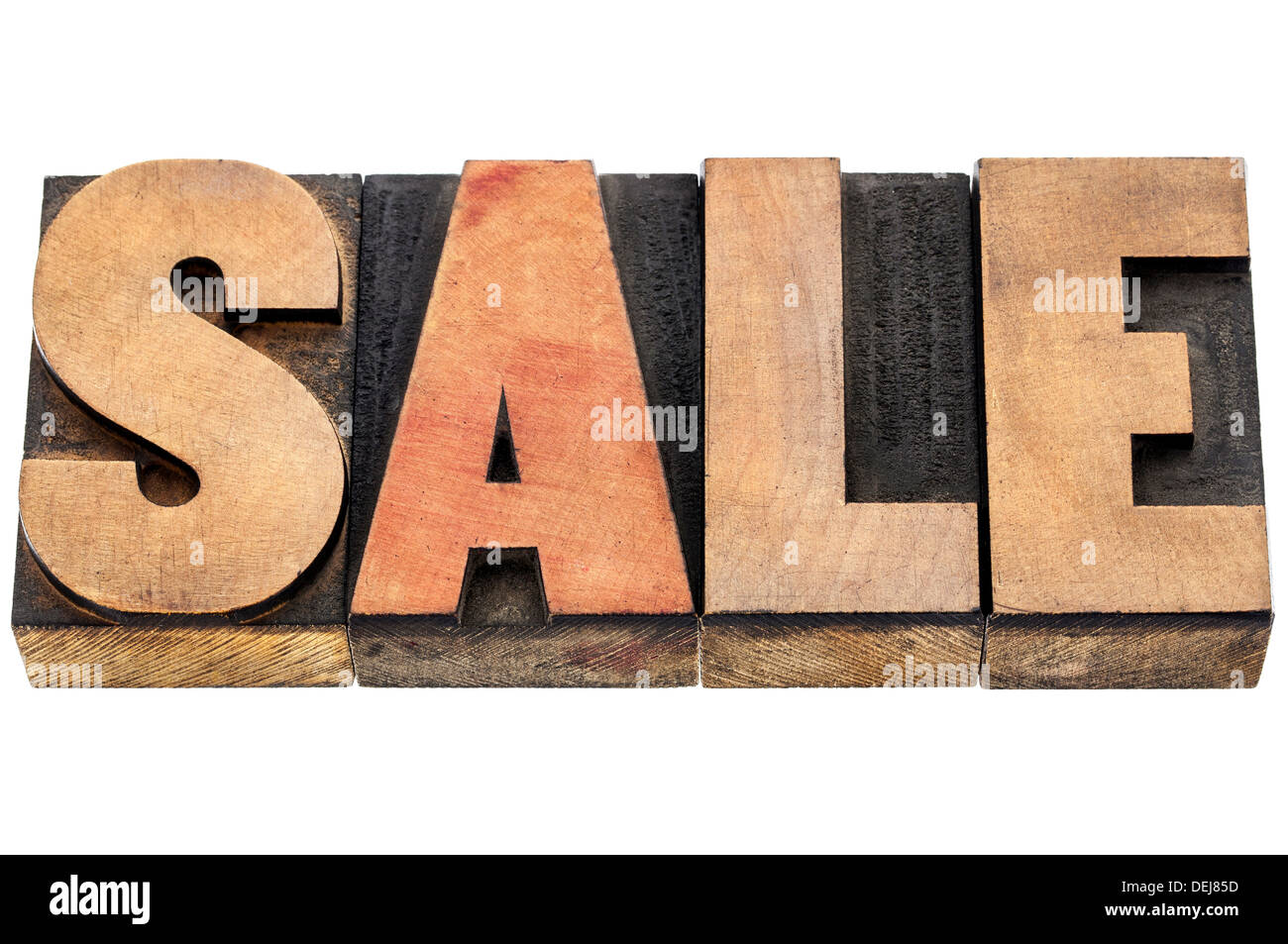 sale word - isolated text in letterpress wood type Stock Photo - Alamy