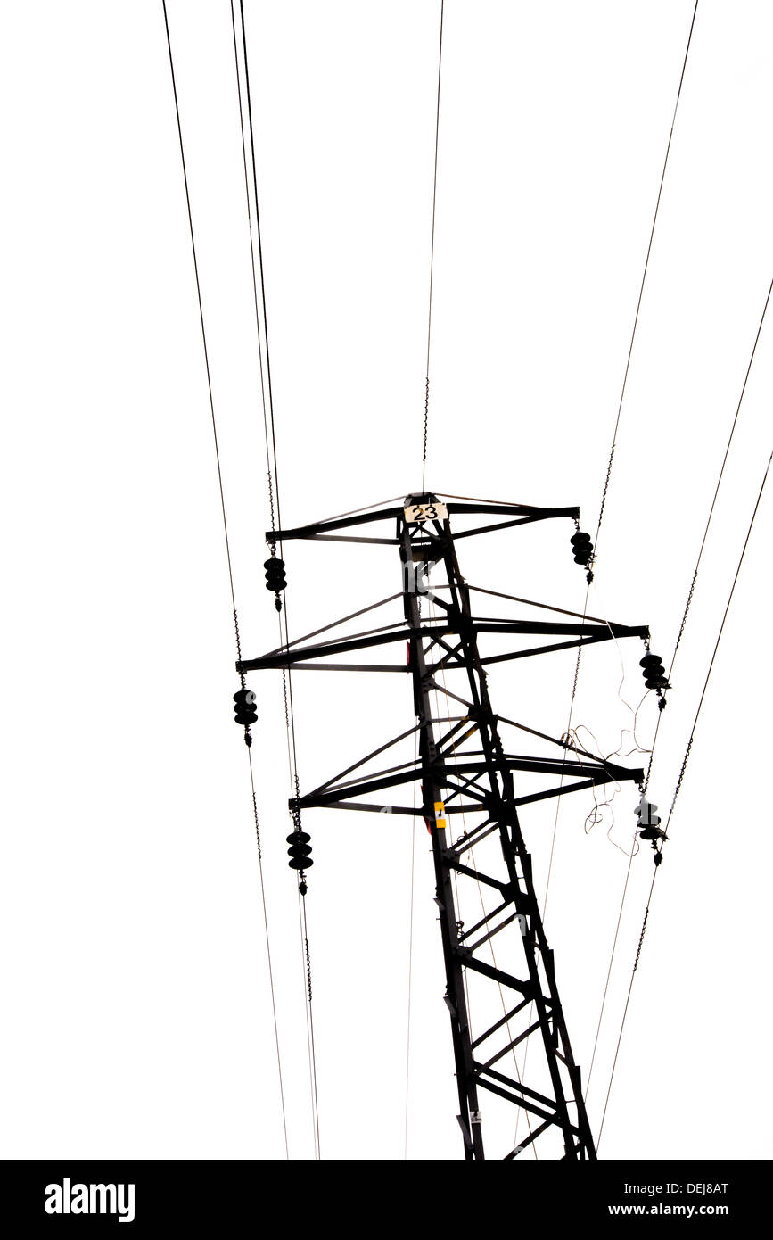 Overhead line power grid Cut Out Stock Images & Pictures - Alamy