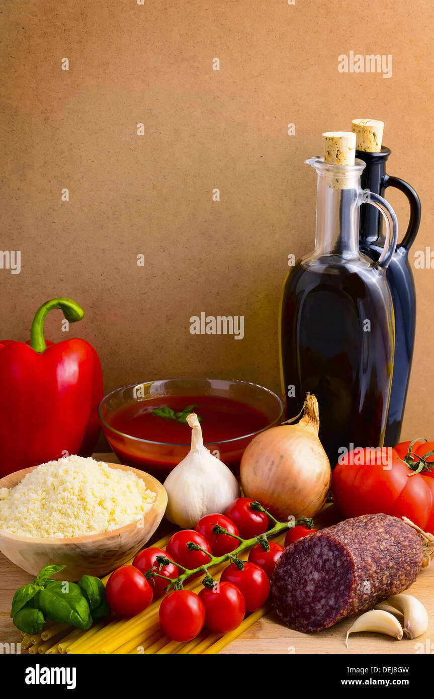 still life concept with italian food Stock Photo - Alamy