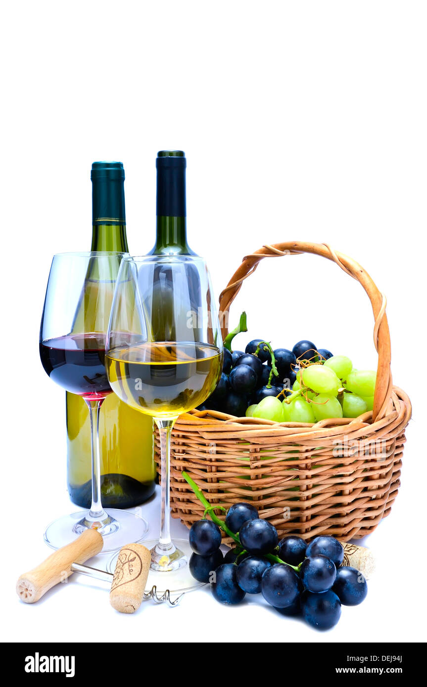 Red grapes in glass Cut Out Stock Images & Pictures - Alamy