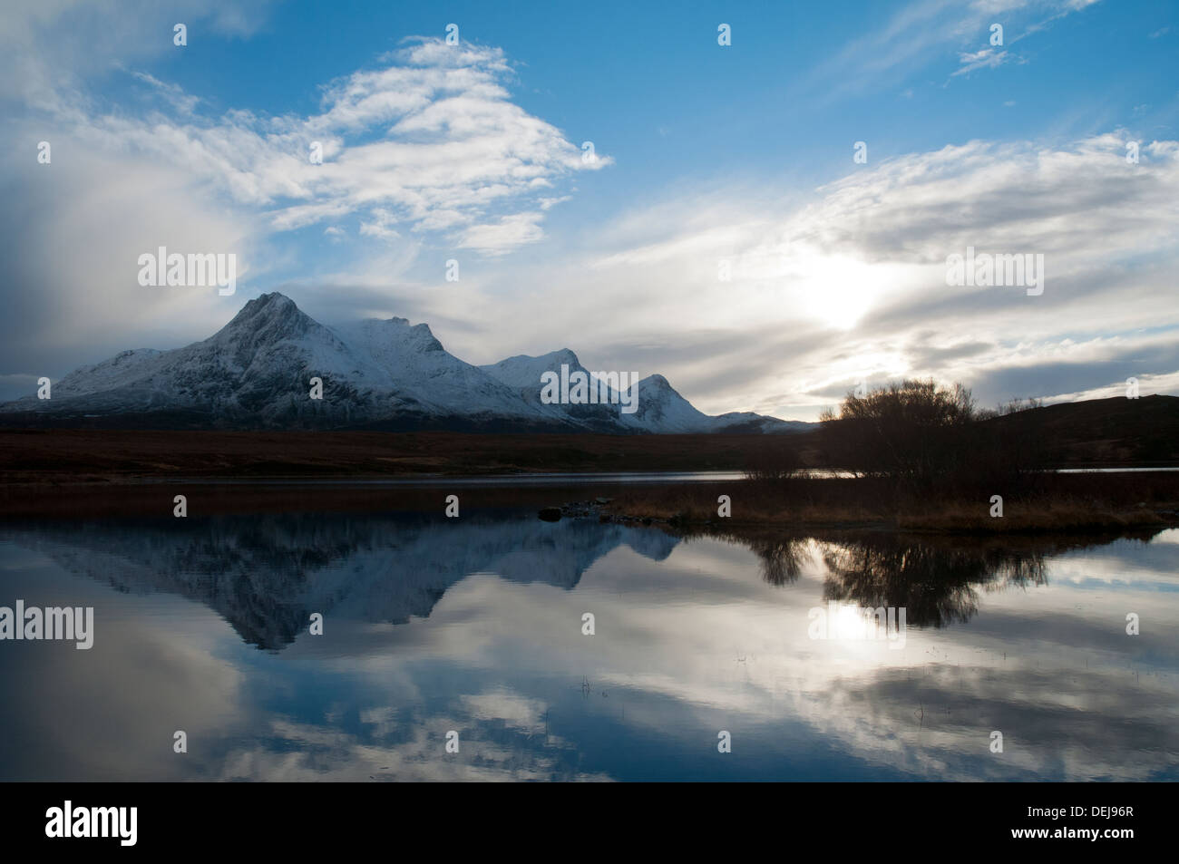Ben Loyal from Lochan Hakel, Sutherland, Scotland, UK Stock Photo - Alamy