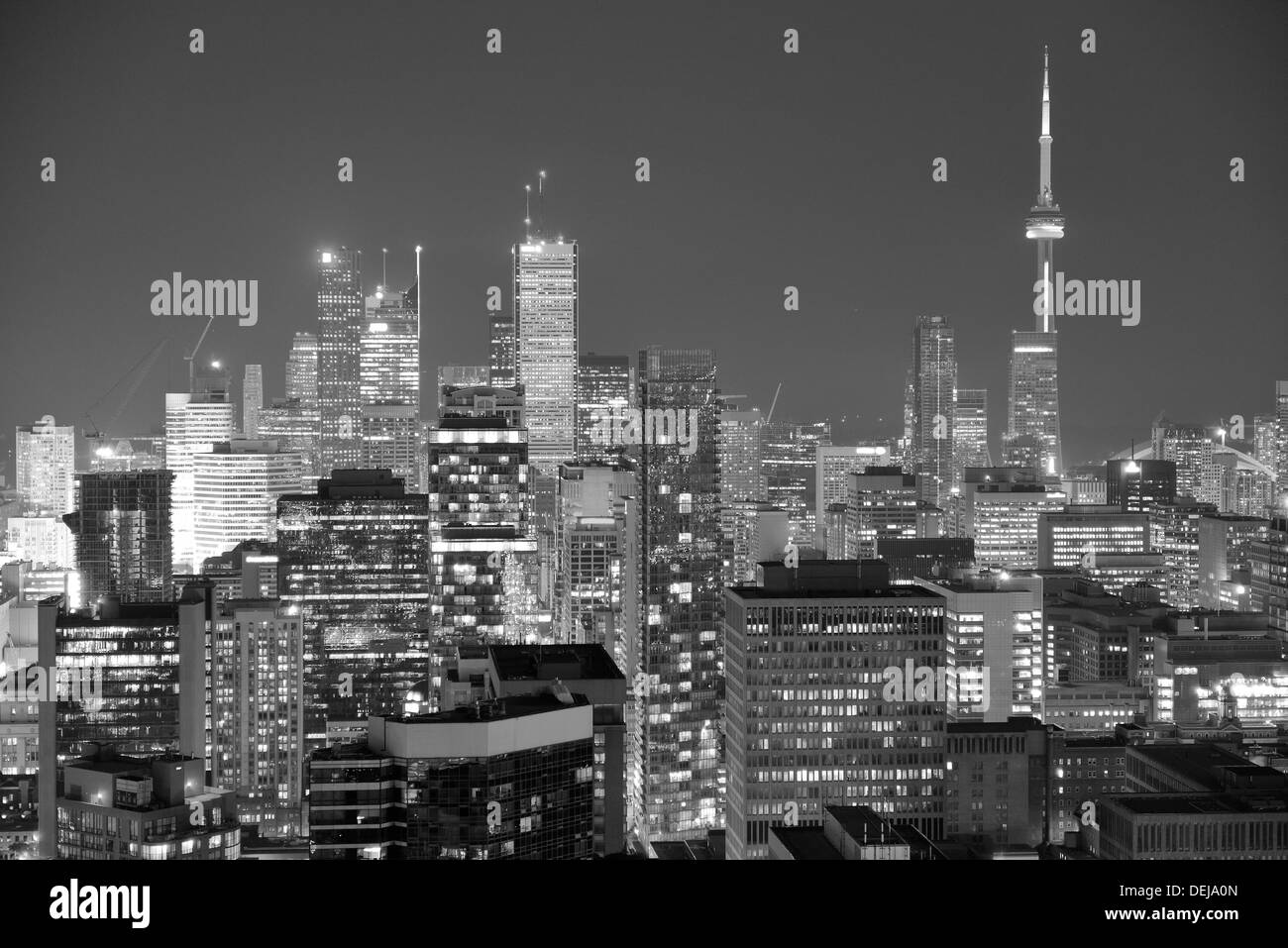 Downtown toronto with cn tower Black and White Stock Photos & Images ...