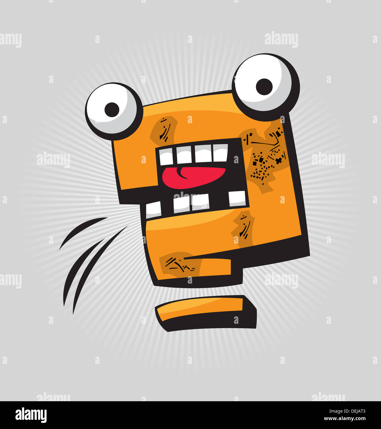 Childish confused question mark with big eyes and funny face ...