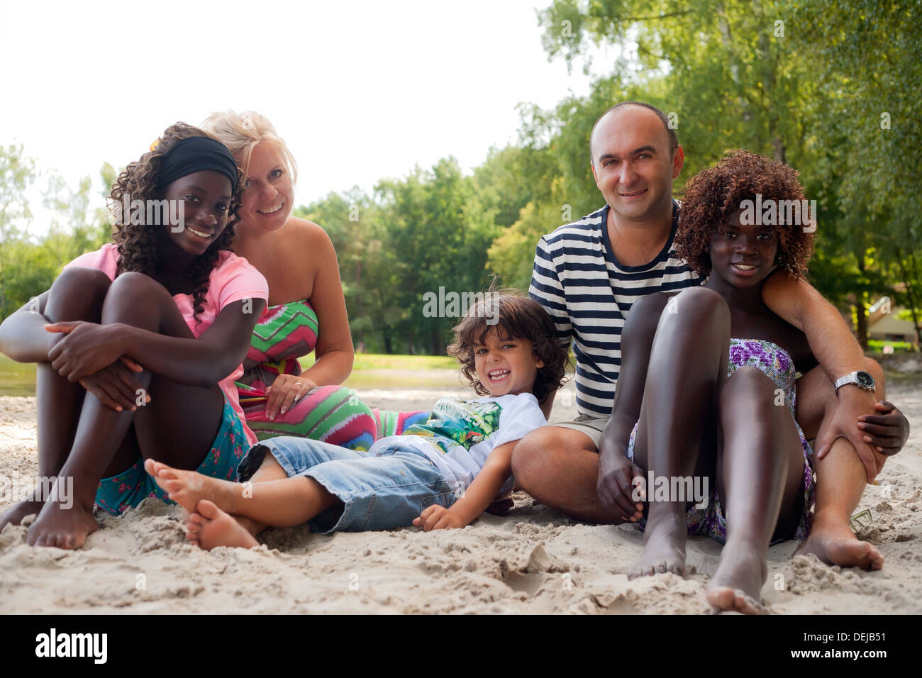 Ethnic black family beach having hi-res stock photography and images - Alamy