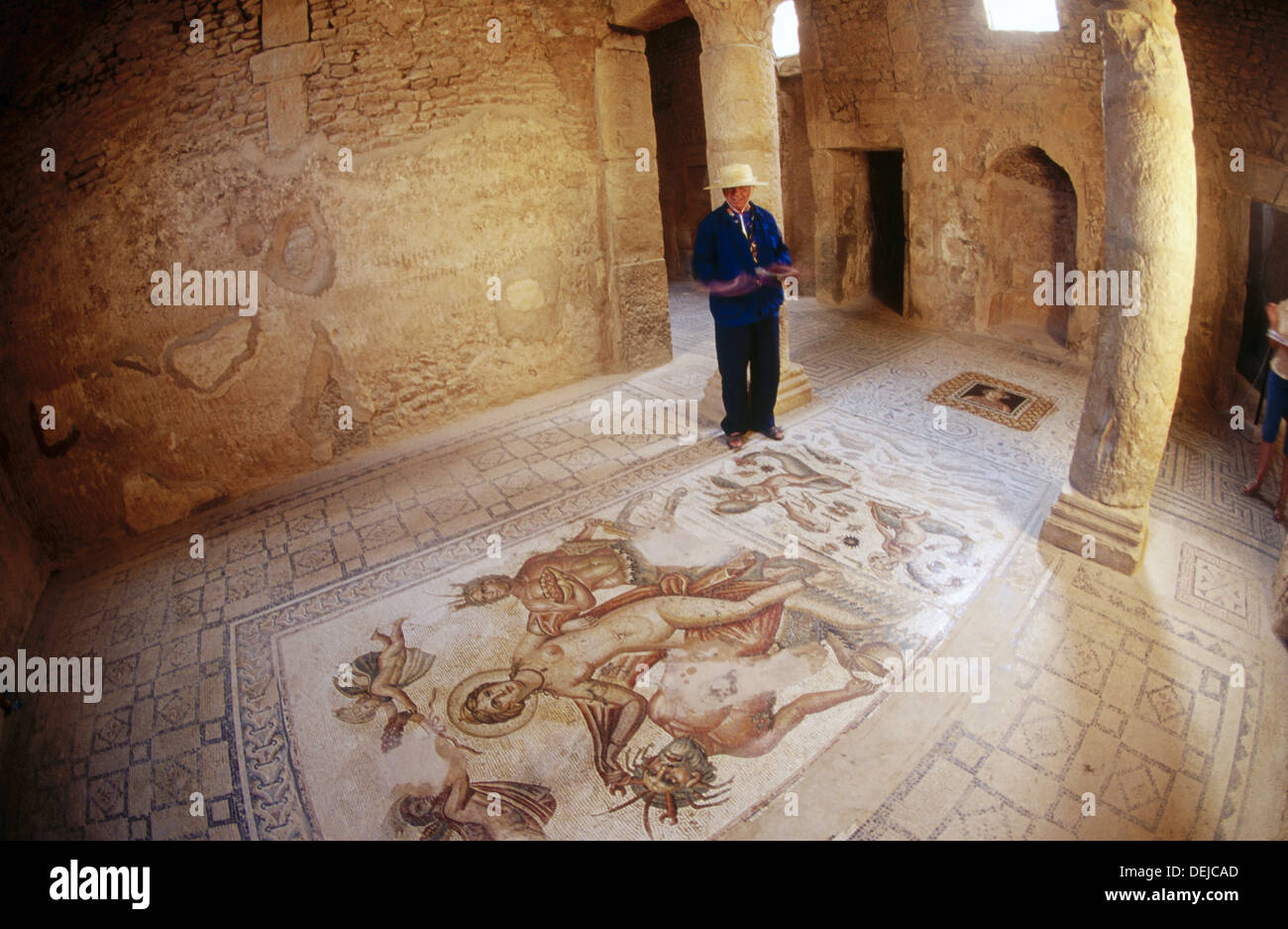 Mosaic. House of Amphitrite. Bulla Regia roman ruins. Tunisia Stock ...