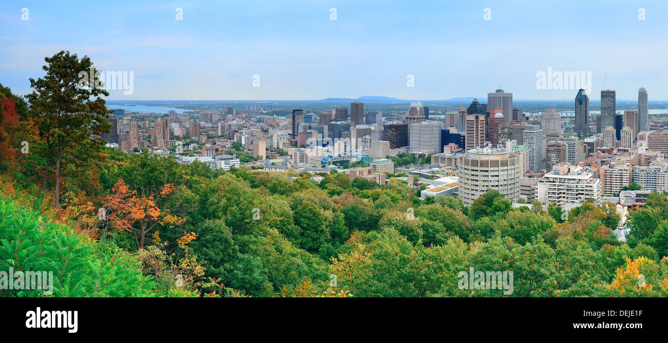 Montreal day view panorama from Mont Royal with city skyline Stock ...