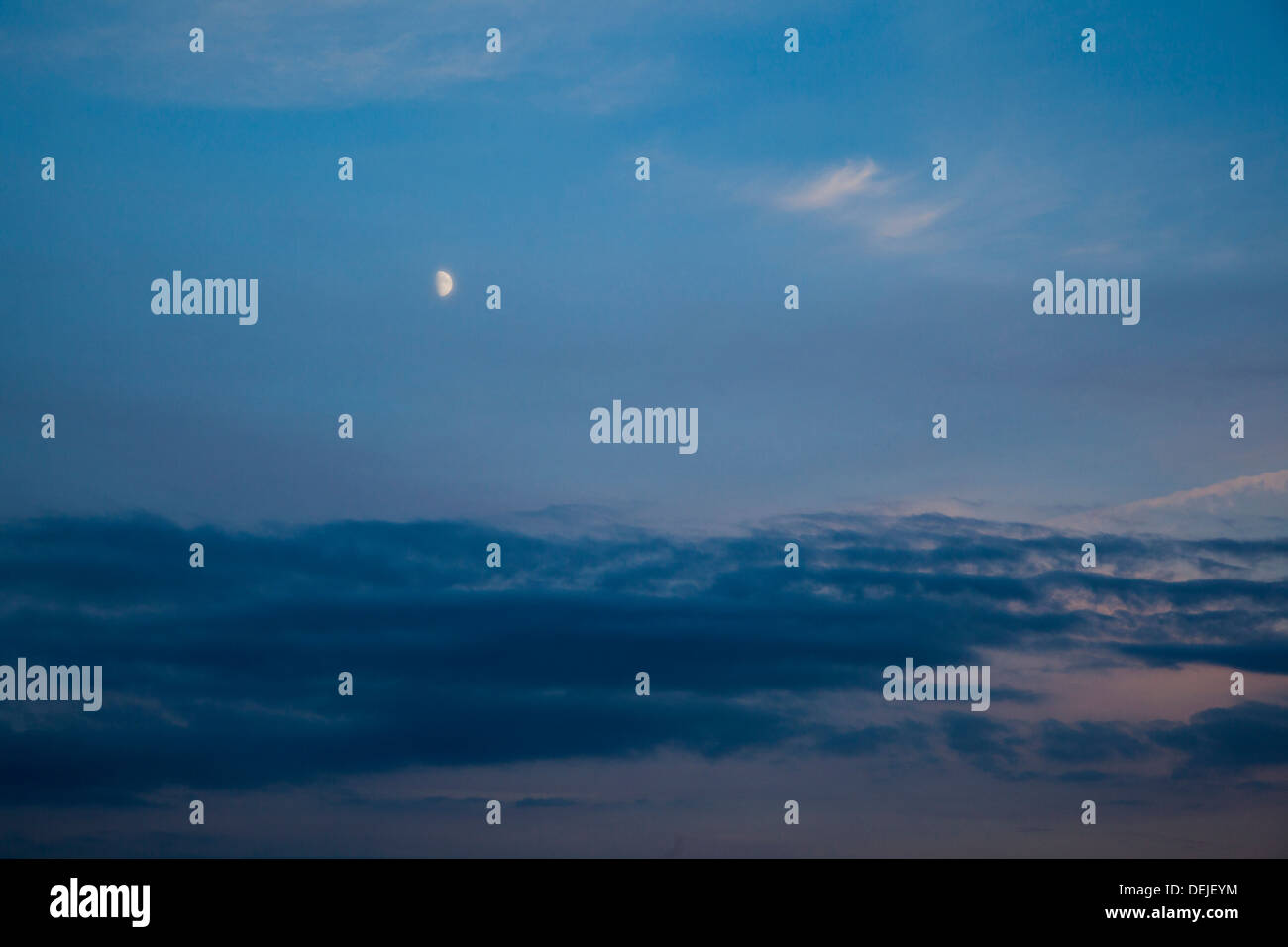 The Moon in a blue sky Yorkshire Stock Photo - Alamy