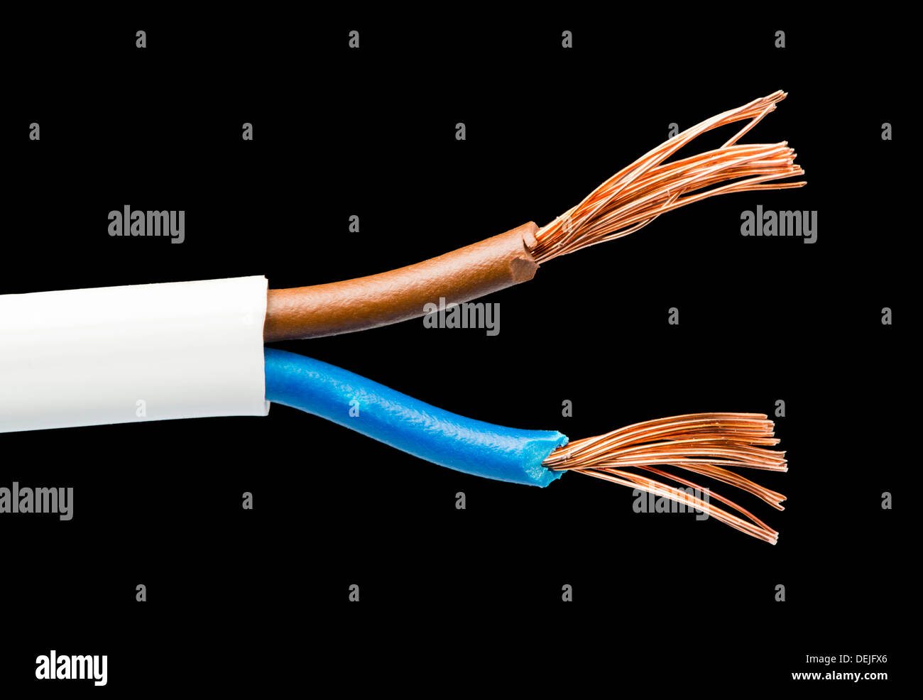 Exposed cables and wires. Studio shot black isolated Stock Photo - Alamy