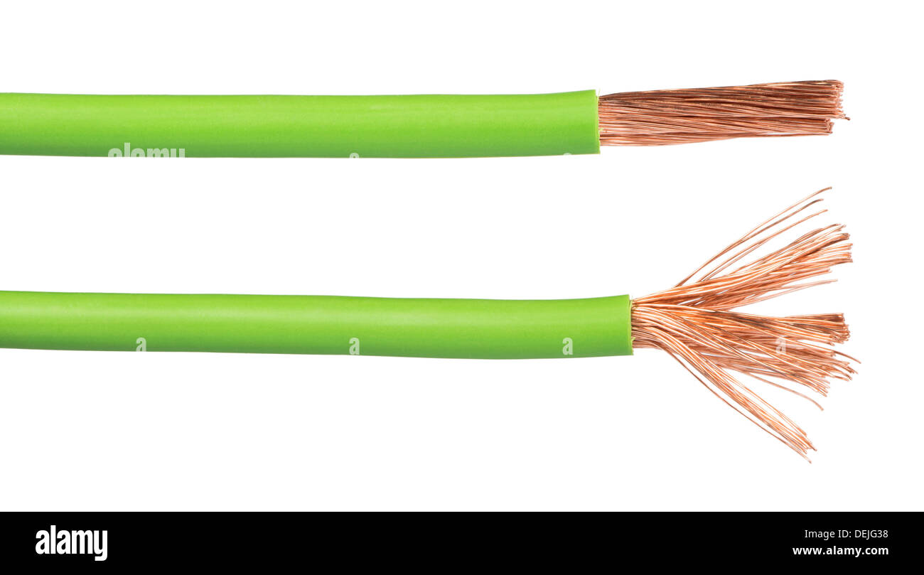 Exposed cables and wires. Studio shot white isolated Stock Photo - Alamy