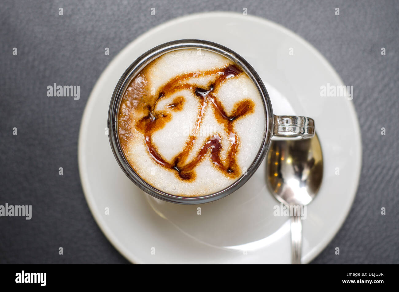 coffee decorated with a fish Stock Photo - Alamy