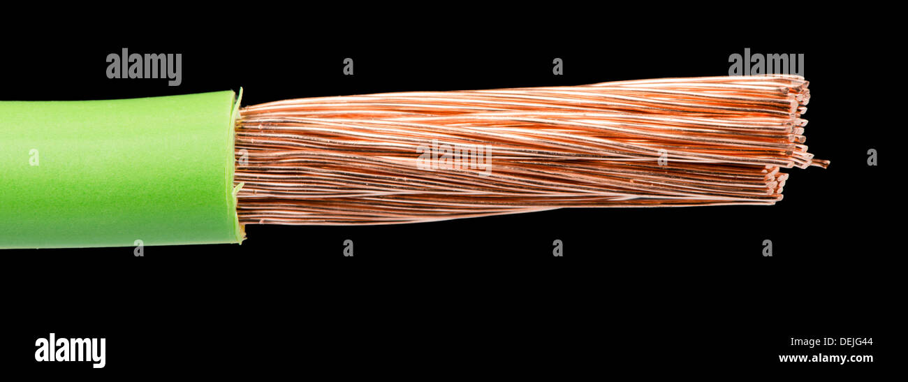 Exposed cables and wires. Studio shot black isolated Stock Photo - Alamy