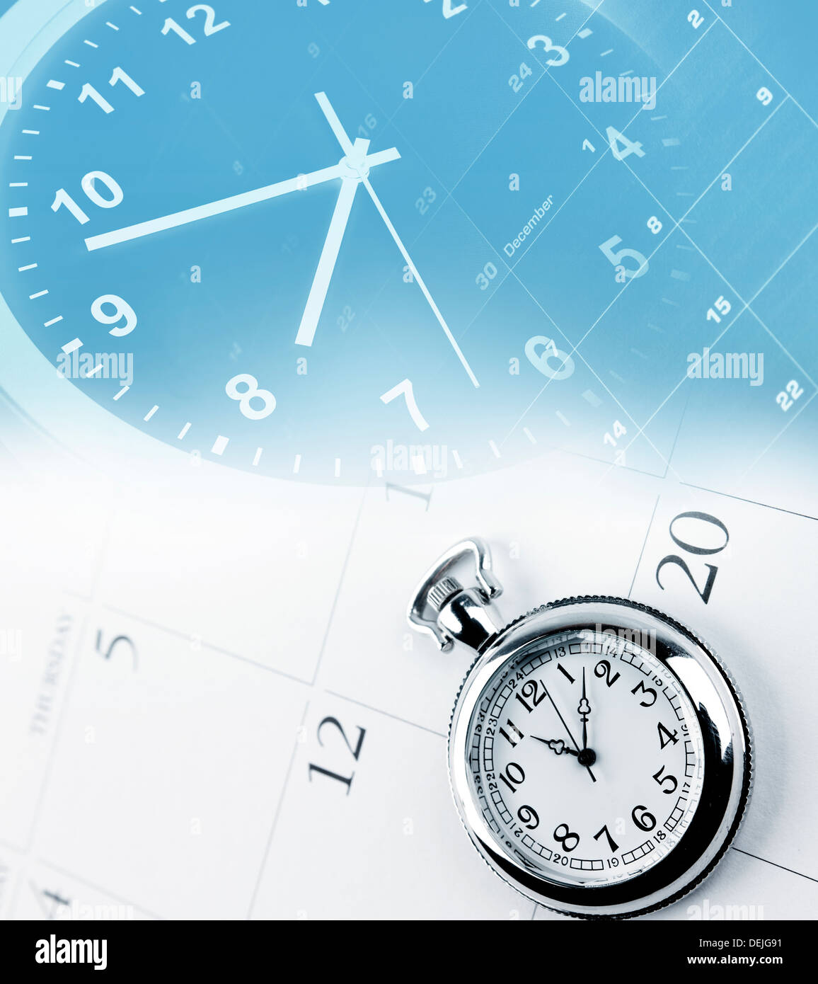 Pocket watch, clock and calendar composite Stock Photo - Alamy