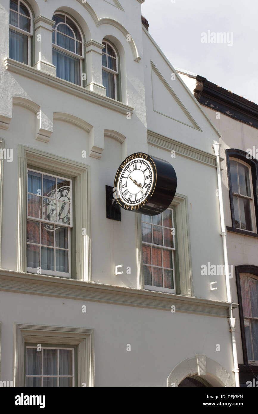 Clock in Whitby Stock Photo - Alamy